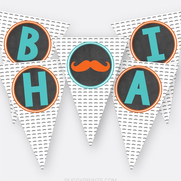 Mustache Banner - Etsy