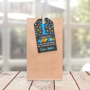 Jump Favor Tags, Jump Birthday Party Favors, Boys Jump Party, Jumping ...