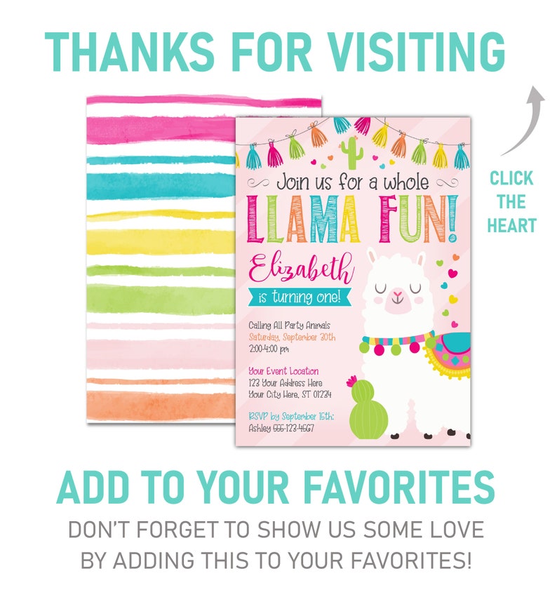 Llama Birthday Invitation Editable Llama Invitation Template | Etsy