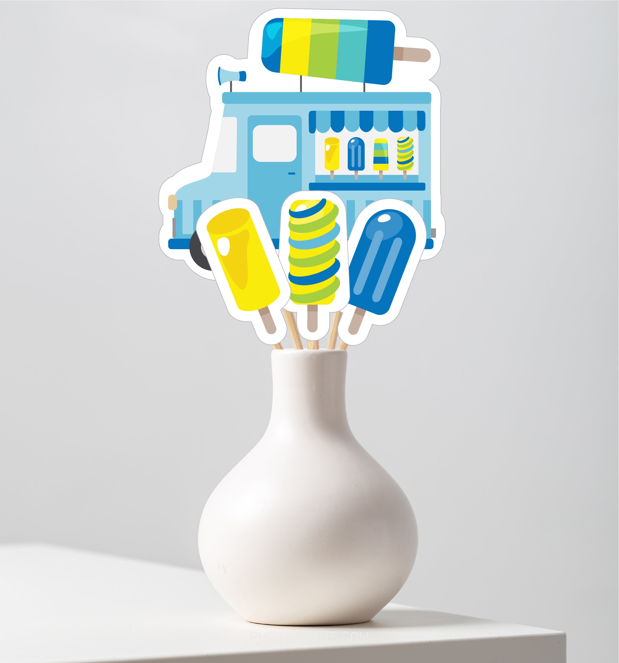 Popsicle Birthday Cake Topper: Printable Party Decor (PDF) - Etsy