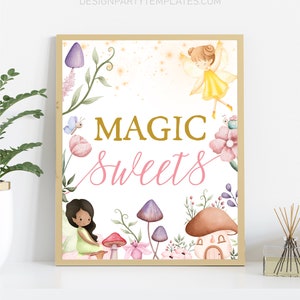 Fairy Magic Sweets Sign Printable Fairy Party Sign Watercolor - Etsy
