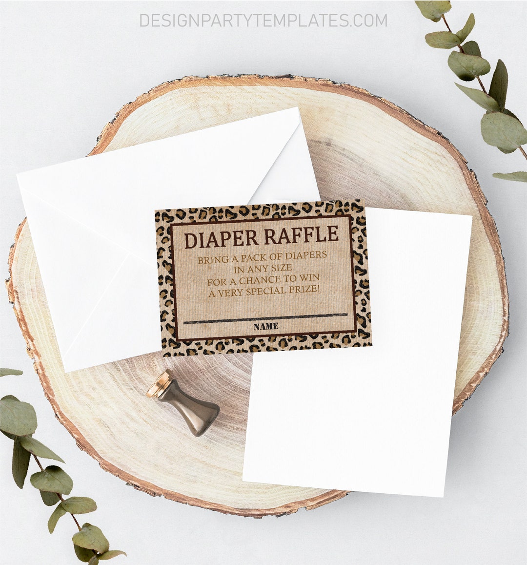 Safari Diaper Raffle Cards, Printable Passport Baby Shower Diaper ...