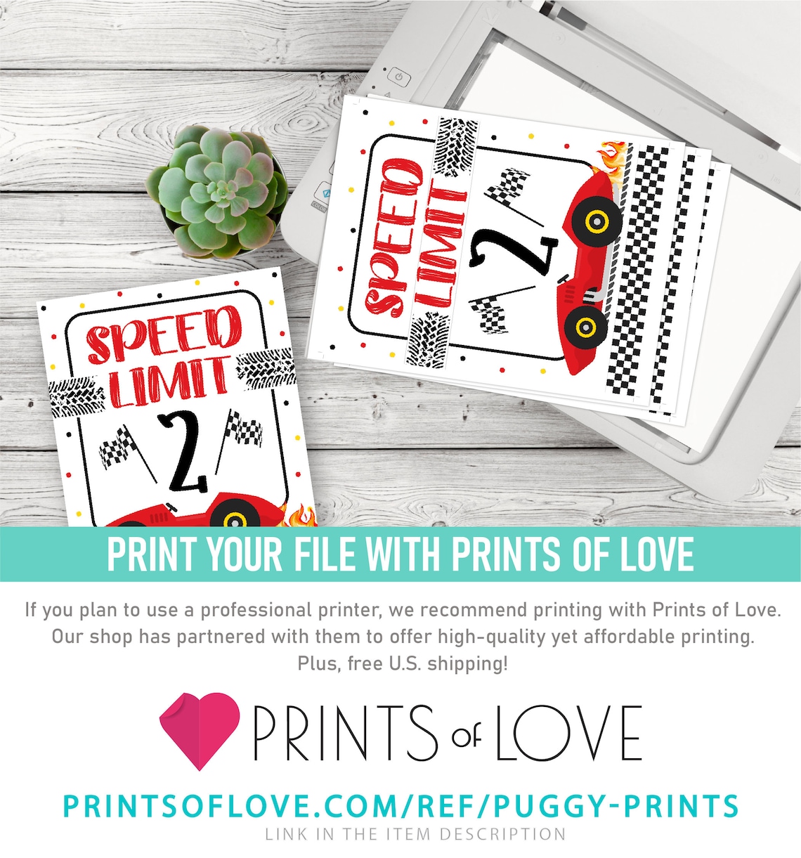 Race Car Speed Limit 2 Sign, Printable Racing 2nd Birthday Party Sign ...