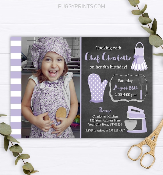 Editable Cooking Birthday Invitation, Baking Birthday Invitation, Girl ...