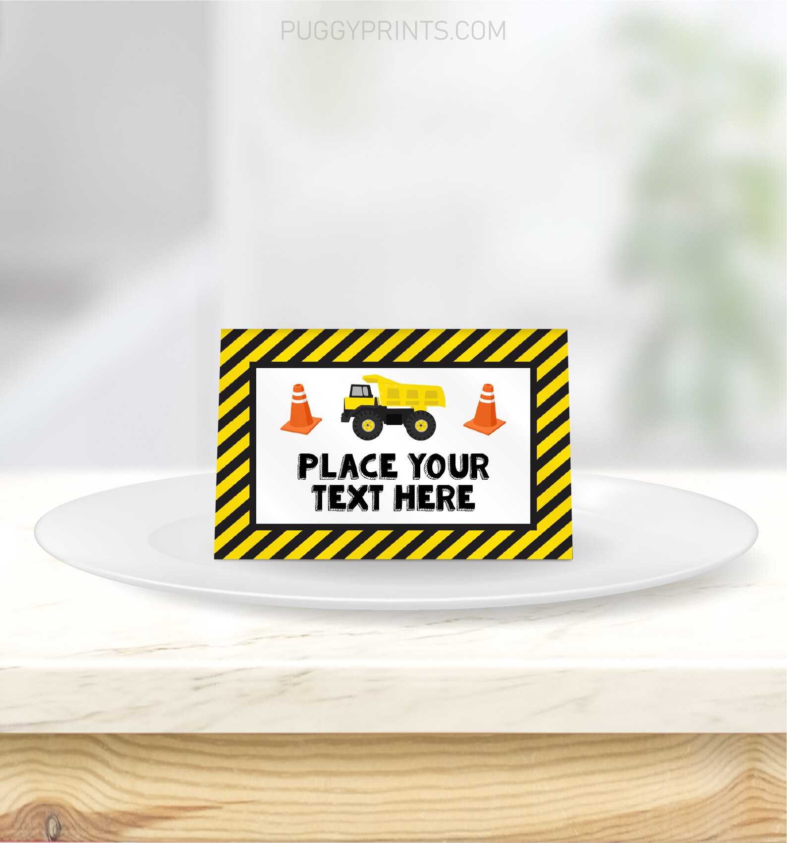 Construction Birthday Place Cards Editable Construction Place - Etsy