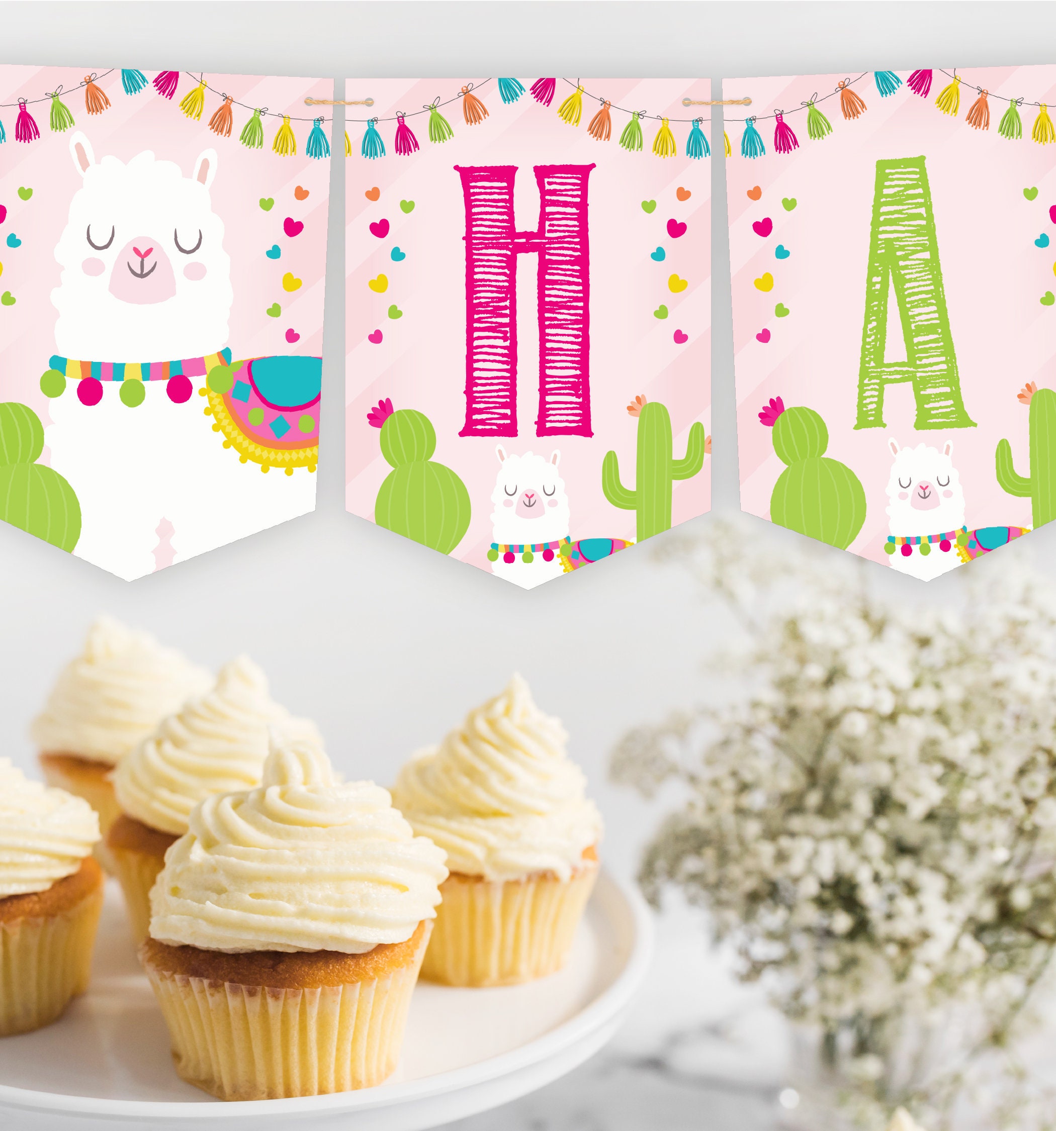Llama Happy Birthday Banner Printable Llama Banner Alpaca - Etsy Australia