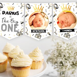 Notorious One Monthly Photo Banner, Hip Hop Birthday, Editable Template ...
