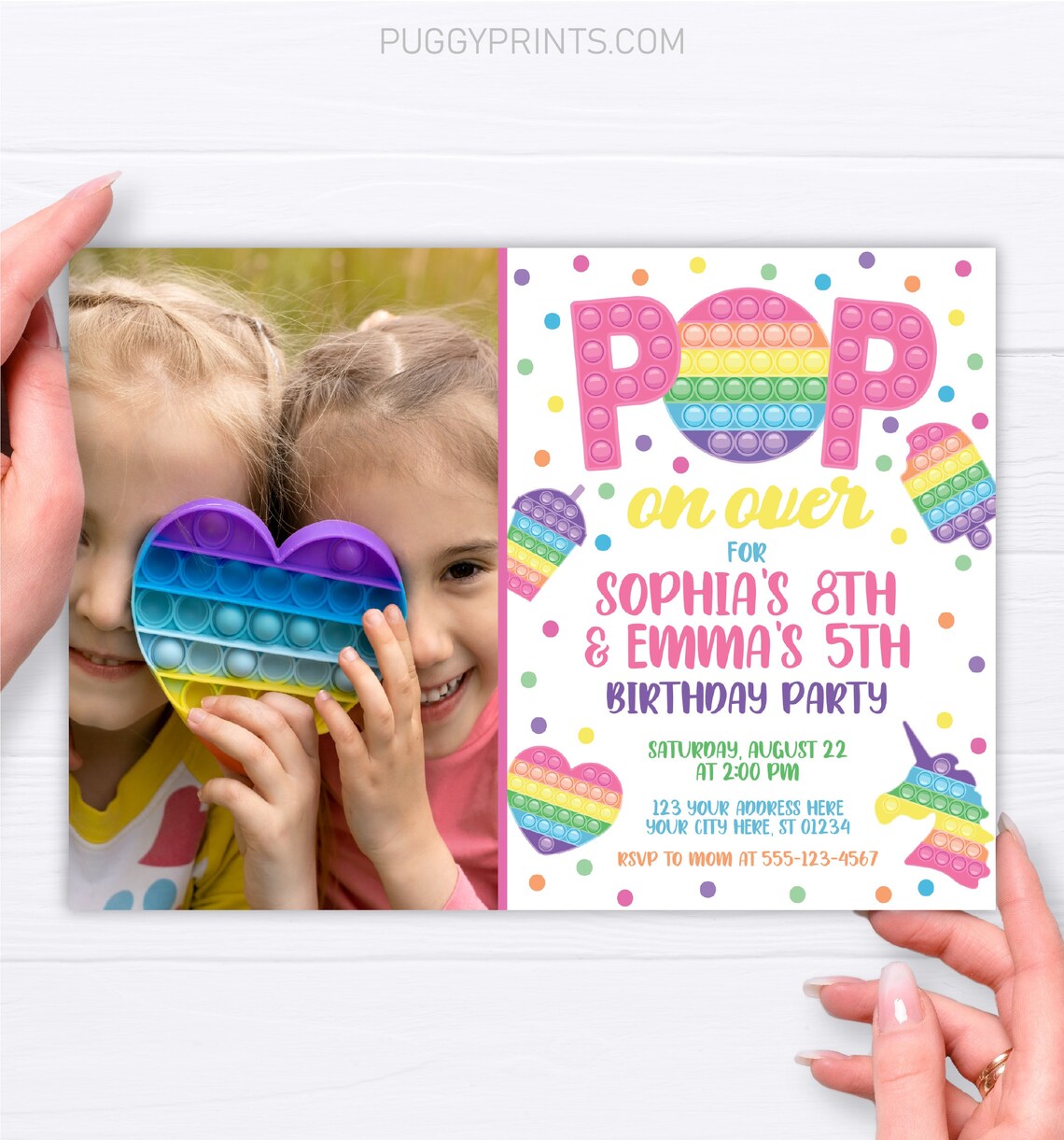 Pop It Birthday Invitation Editable Pop It Invitation - Etsy
