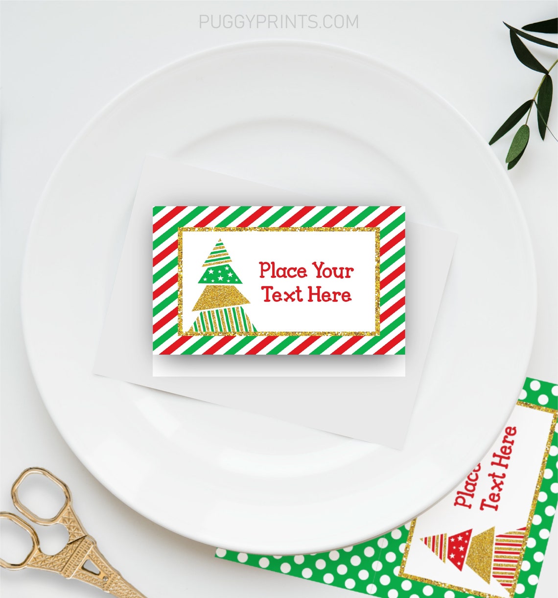 Christmas Party Place Cards Editable Christmas Tent Card - Etsy