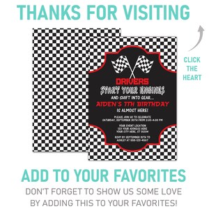 Racing Birthday Invitation, Editable Racing Invitation Template ...