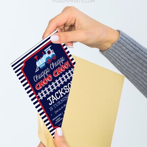 Train Birthday Invitation, Printable Train Invitation, Personalized ...