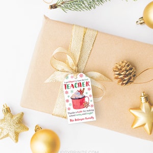 Teacher Christmas Gift Tags, Editable Teacher Appreciation Gift Tag ...