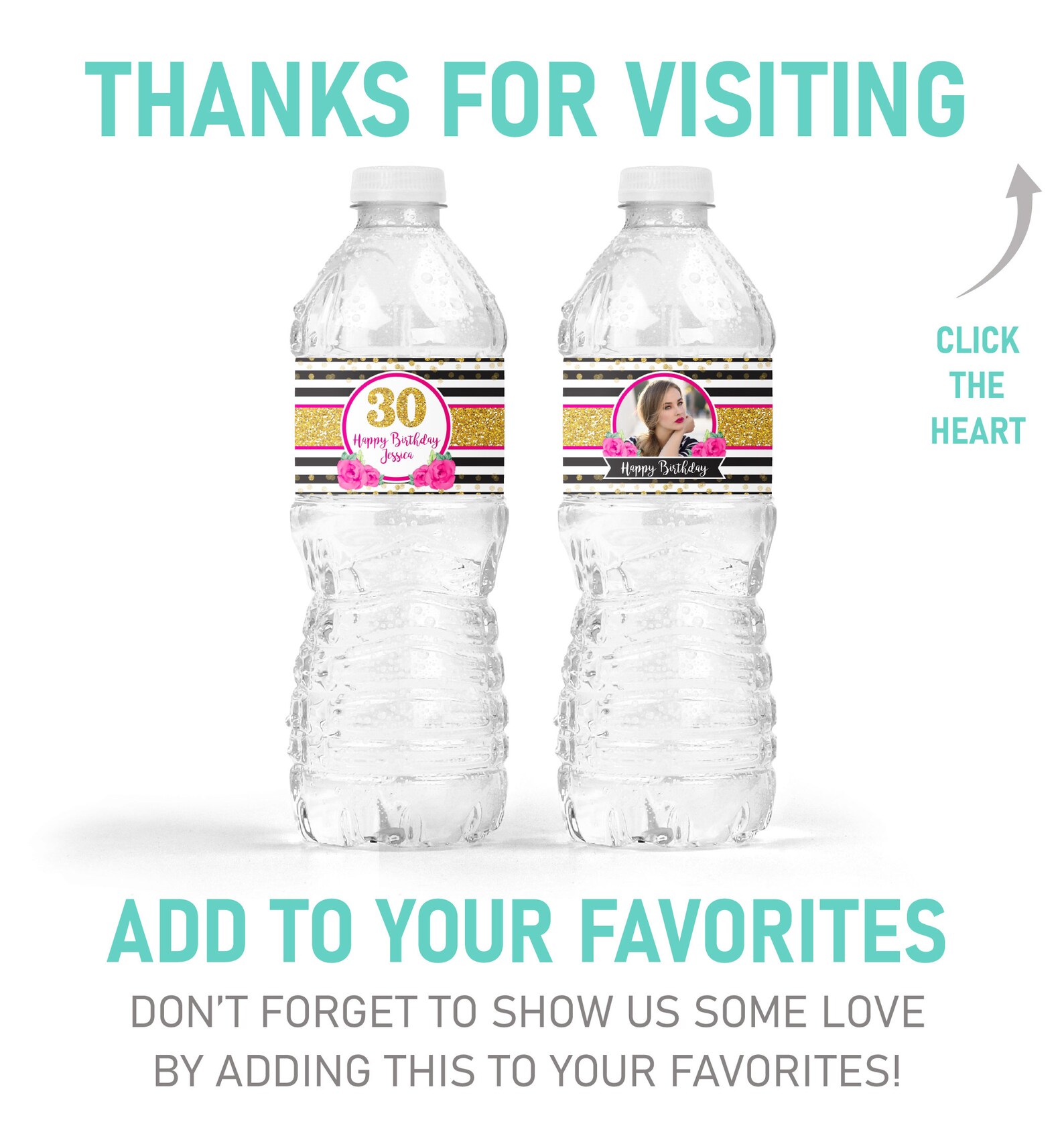 Floral Birthday Water Bottle Labels Editable Floral Water - Etsy