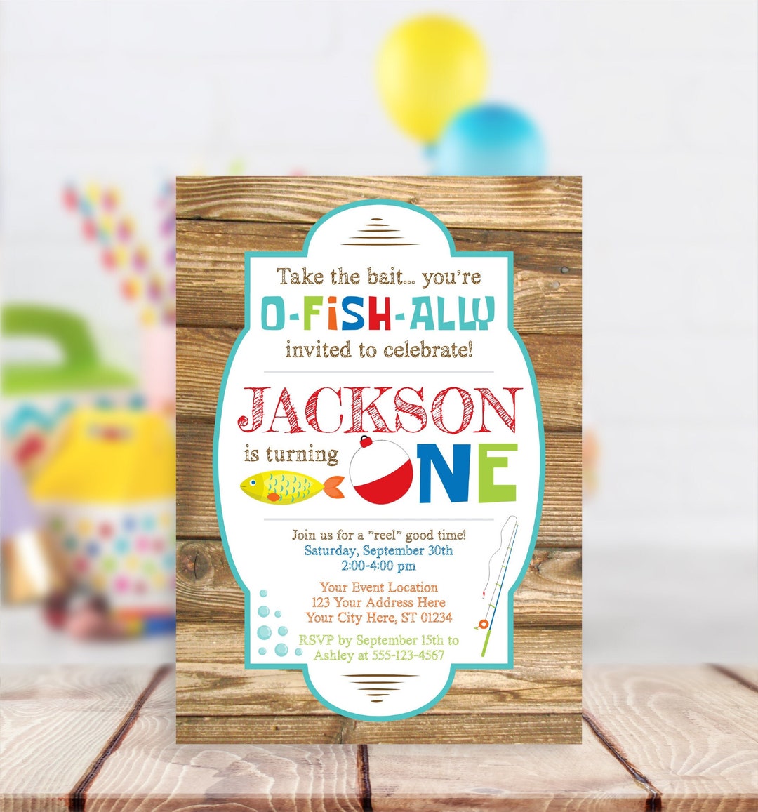Fishing Birthday Invitation, Editable Fishing Invitation Template ...
