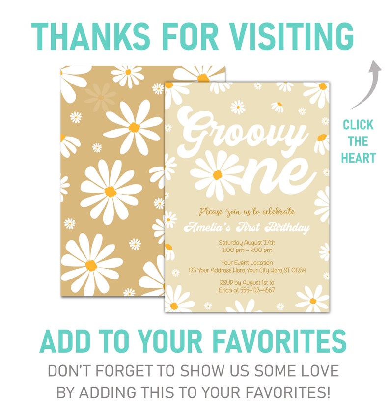 Groovy One Retro Daisy Invitation Editable Daisy Invitation - Etsy