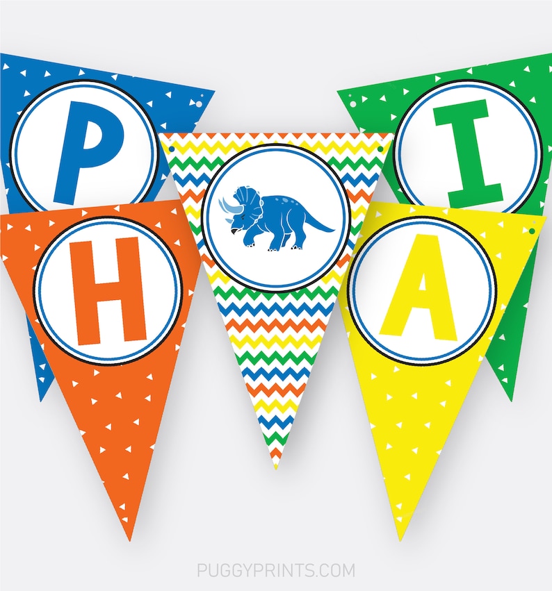 Dinosaur Happy Birthday Banner Printable Dinosaur Party - Etsy