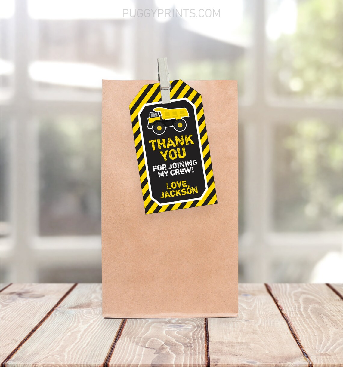 Construction Birthday Favor Tags Editable Construction Favor | Etsy