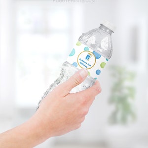Bubble Birthday Water Bottle Labels, Editable Bubble Birthday Party ...