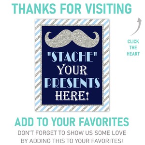 Stache Your Presents Here Sign Printable Mustache Birthday - Etsy