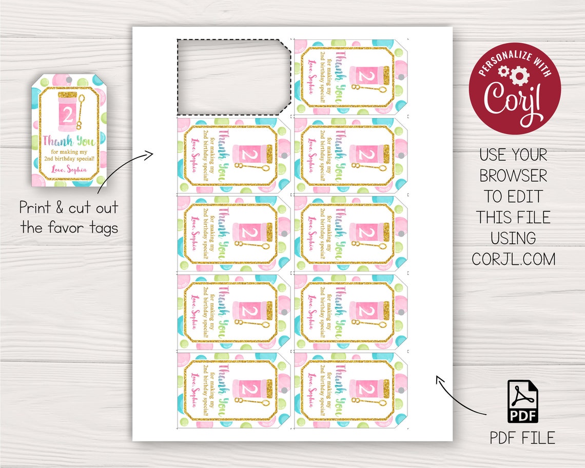 Bubble Birthday Party Decorations Bundle Editable Template - Etsy