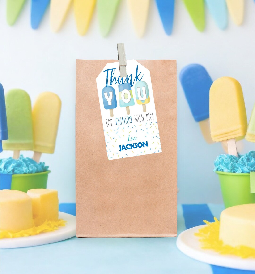 Popsicle Birthday Party Favor Tags: Editable Template (digital Download ...
