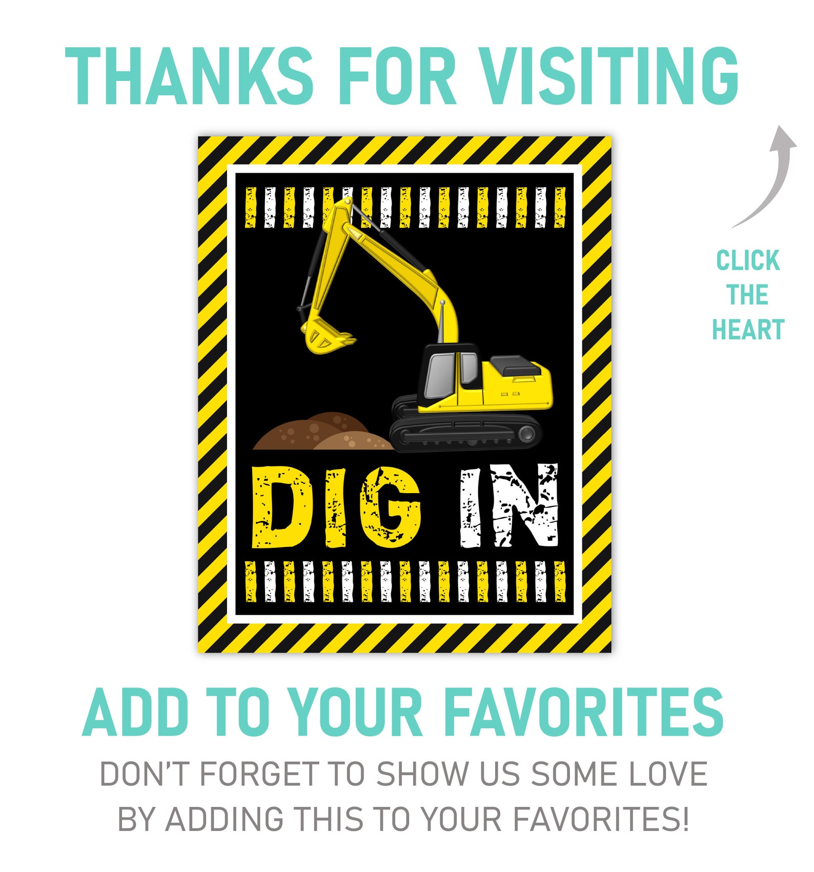 Construction Dig in Sign Printable Construction Food Table - Etsy