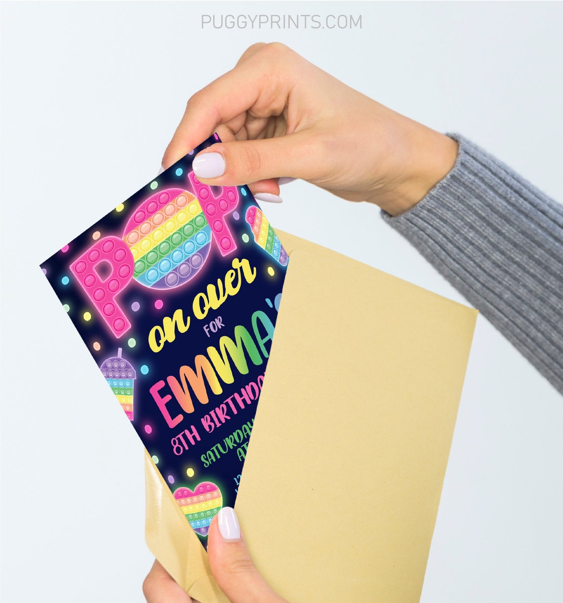 Pop It Birthday Invitation Editable Pop It Invitation - Etsy