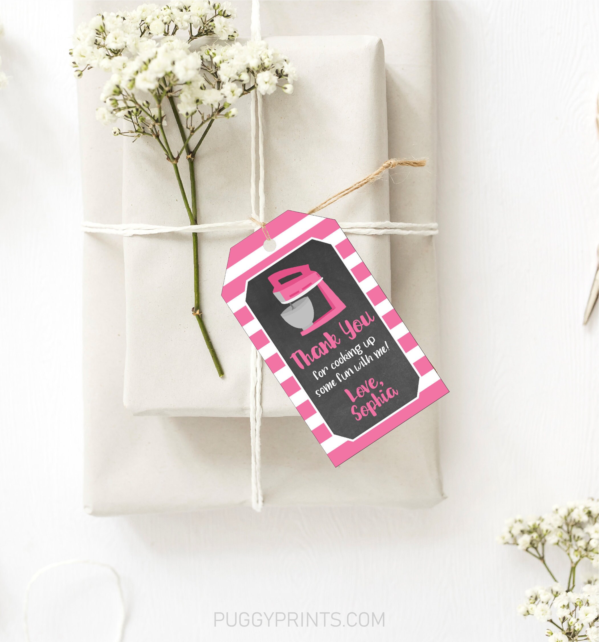 Cooking Party Favor Tags Editable Baking Party Thank You Gift | Etsy