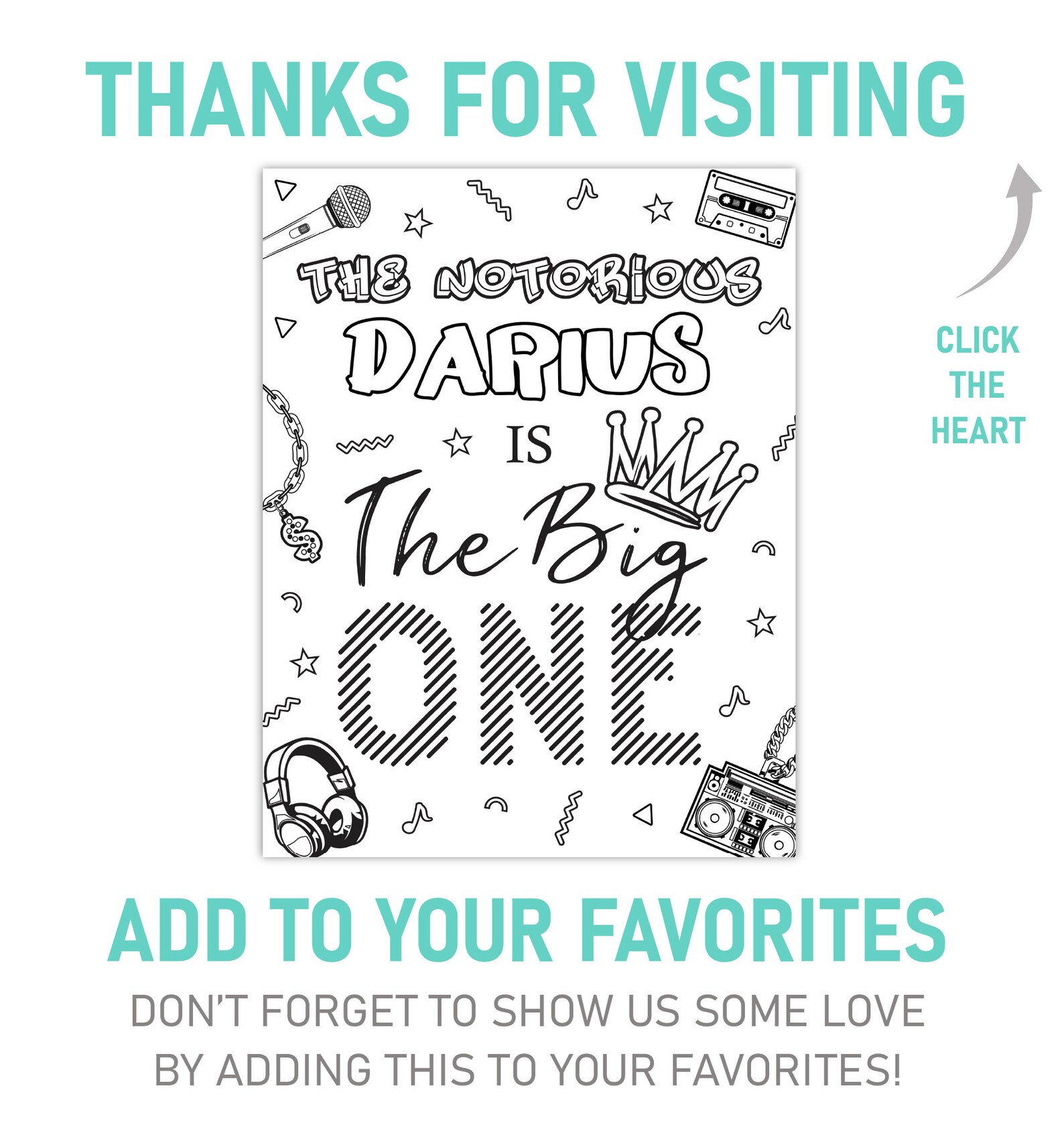 Notorious One Birthday Coloring Page Editable the Big One - Etsy UK