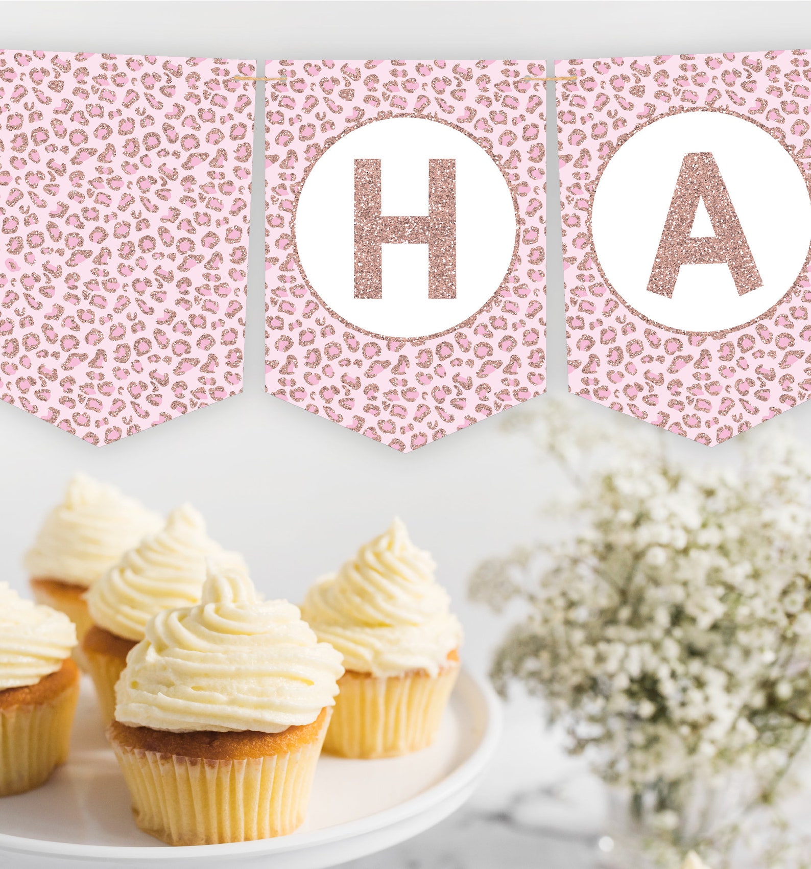 Cheetah Happy Birthday Banner Printable Cheetah Banner | Etsy