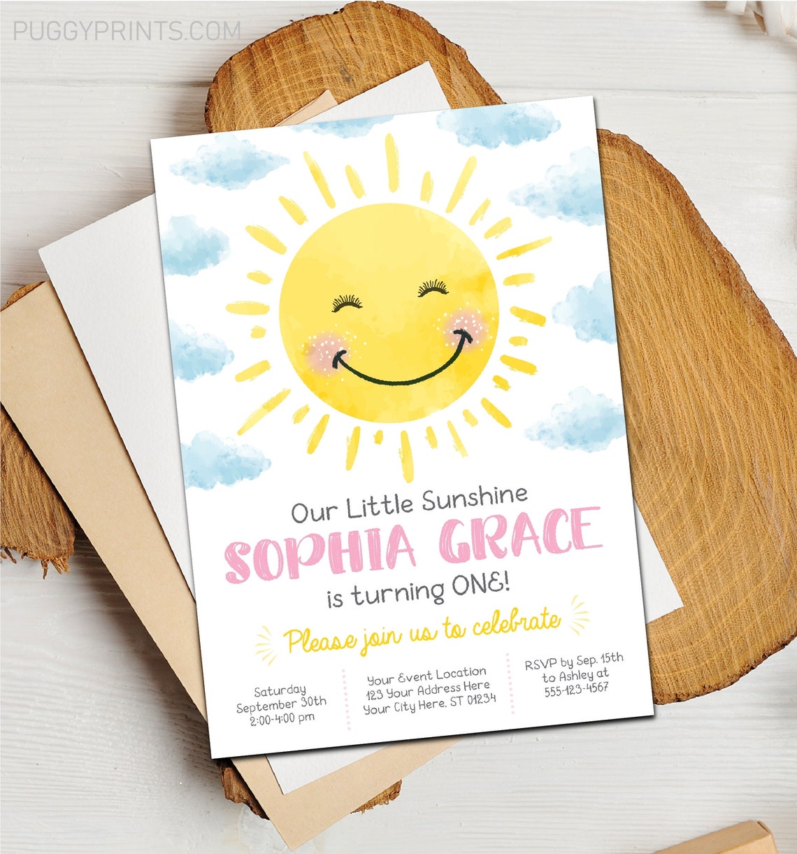 Sunshine Birthday Invitation Our Little Sunshine Invitation | Etsy