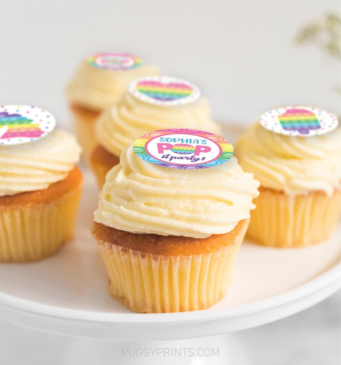 Pop It Birthday Cupcake Toppers Editable Pop It Cupcake - Etsy