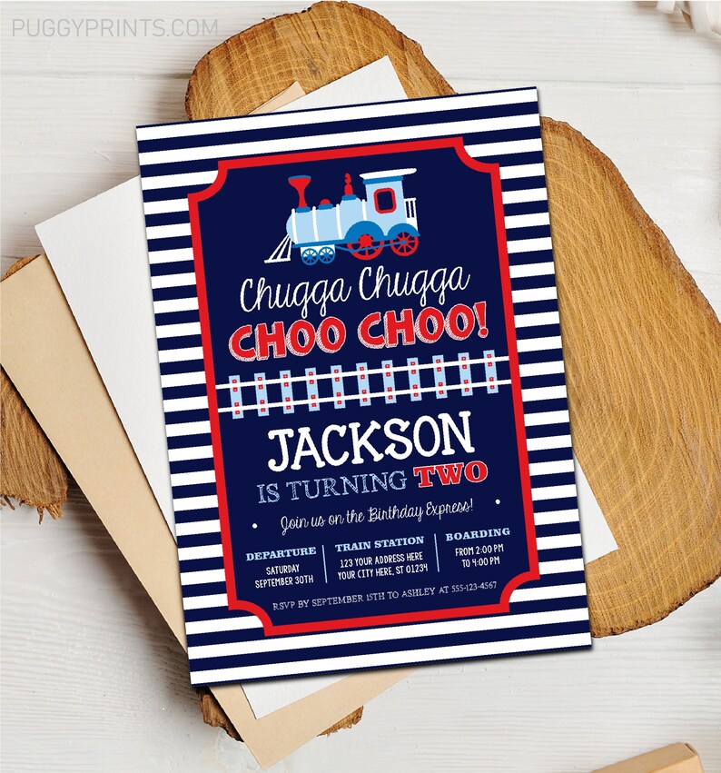 Train Birthday Invitation Printable Train Invitation - Etsy