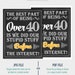 40th Birthday Sign the Best Part of Being Over 40 Cheers - Etsy