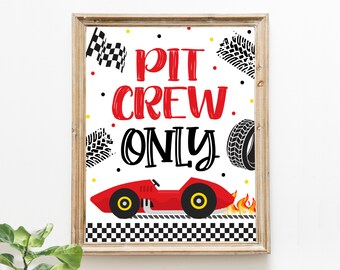 Race Car Pit Crew Sign Race Car Party Sign Race Car Party - Etsy