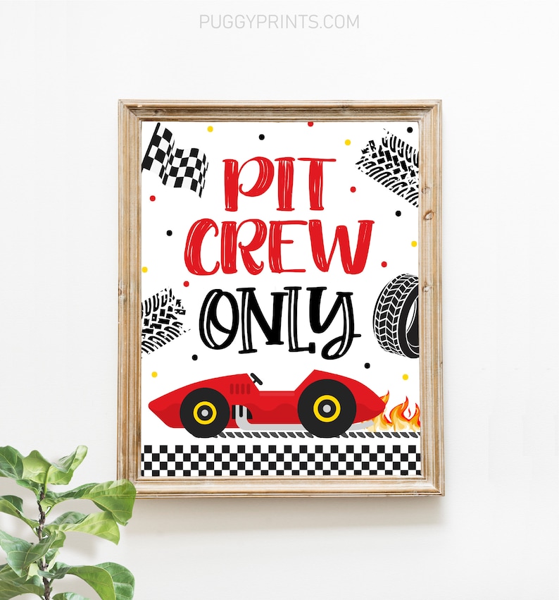 Race Car Pit Crew Only Sign Printable Racing Birthday Party - Etsy