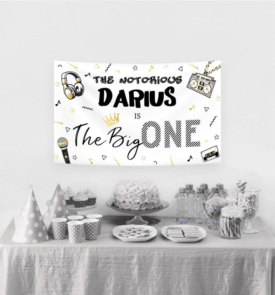 Notorious One Birthday Banner, Editable the Big One Banner Poster ...