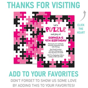 Puzzle Birthday Invitation, Editable Puzzle Invitation, Puzzle Party ...