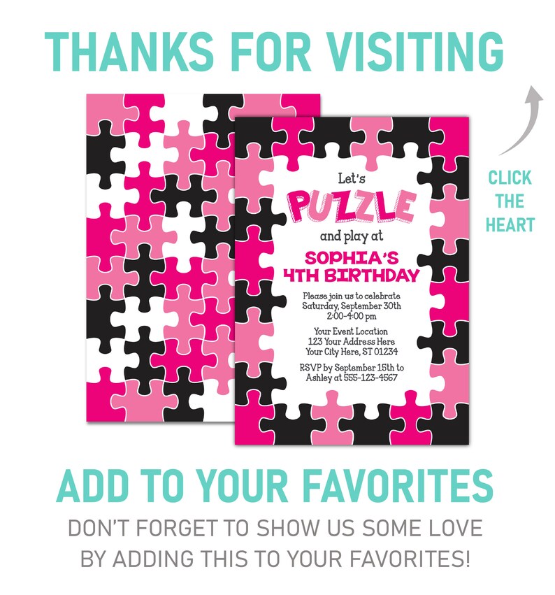 Puzzle Birthday Invitation Editable Puzzle Invitation Puzzle | Etsy