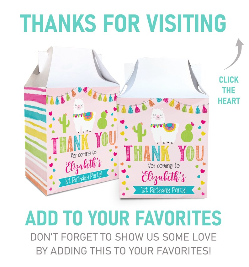Editable Llama Party Favor Box Printable Llama Birthday Party | Etsy