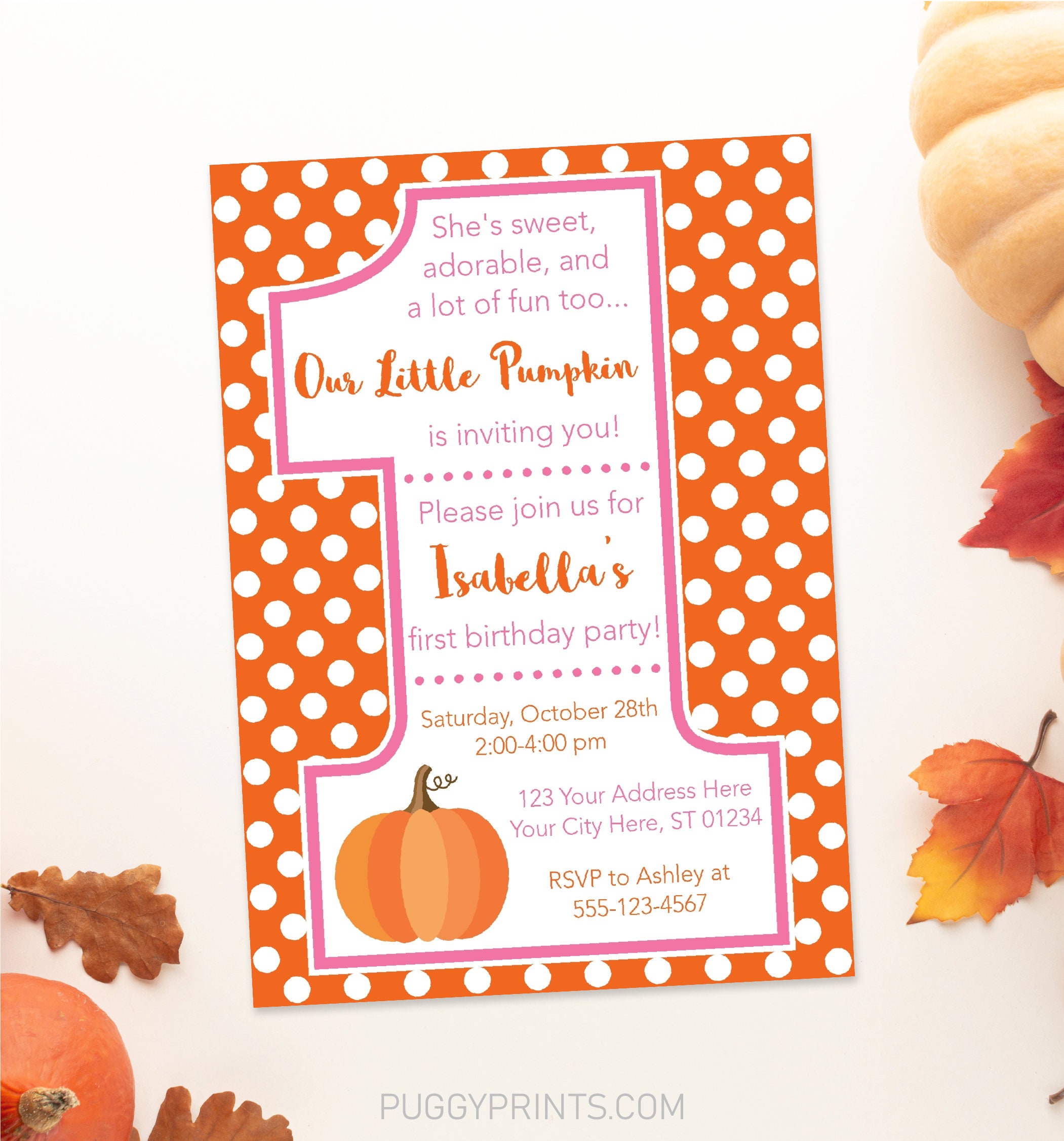 Printable Pumpkin Invitations