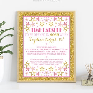 Twinkle Twinkle Little Star Time Capsule Sign, Editable Star Time ...