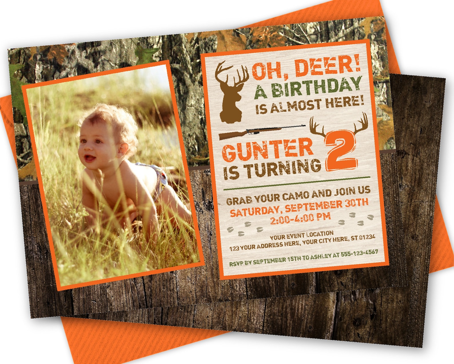 Deer Hunting Birthday Invitation Hunting Birthday | Etsy