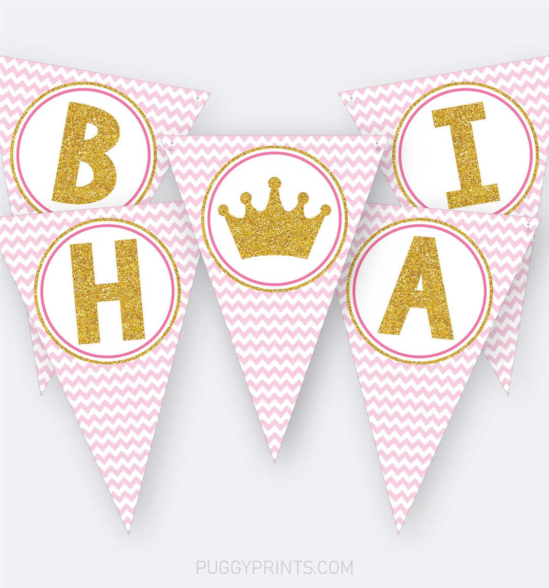 Princess Happy Birthday Banner, Printable Princess Banner, Princess ...