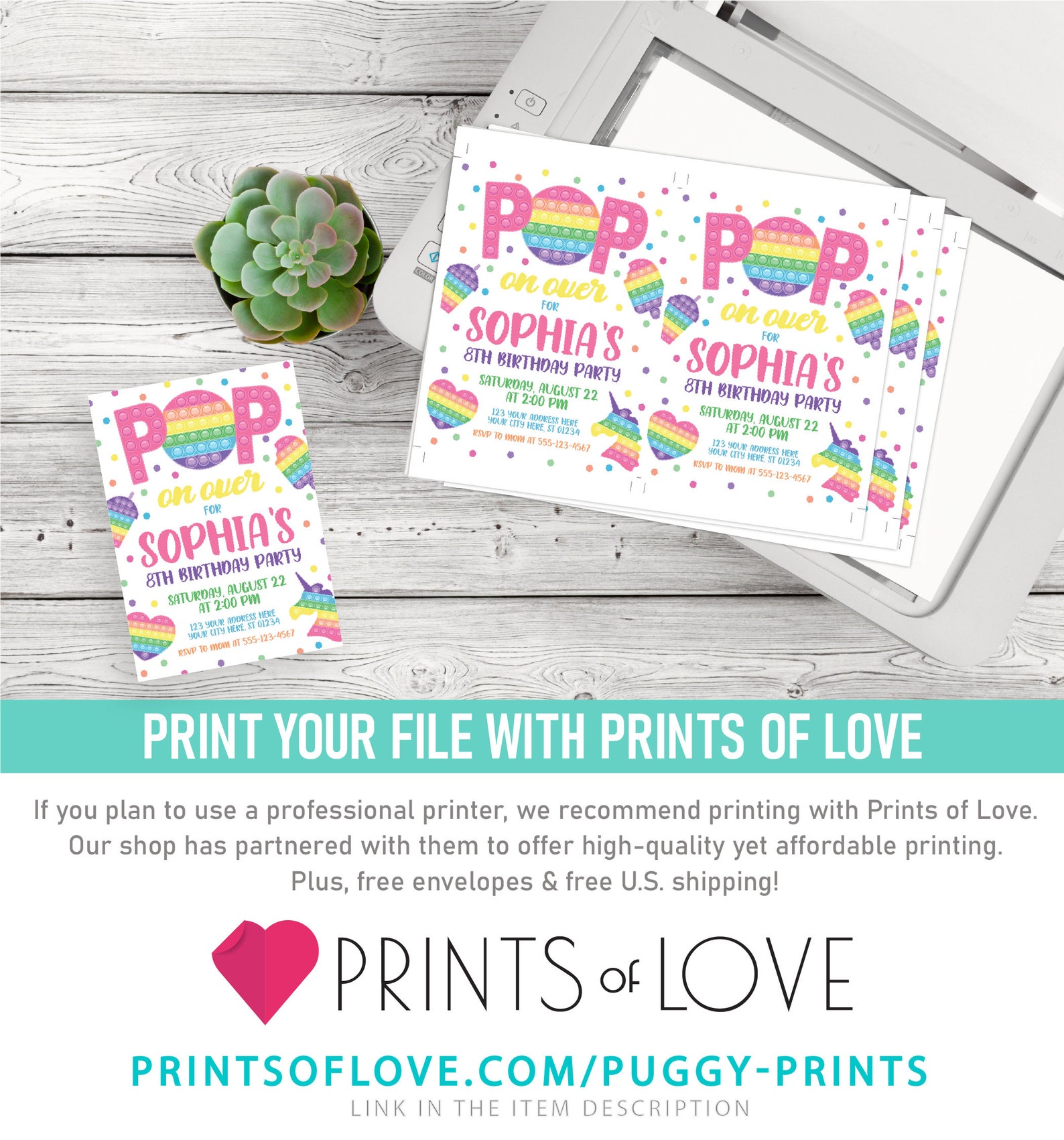 Pop It Birthday Invitation Editable Pop It Invitation | Etsy