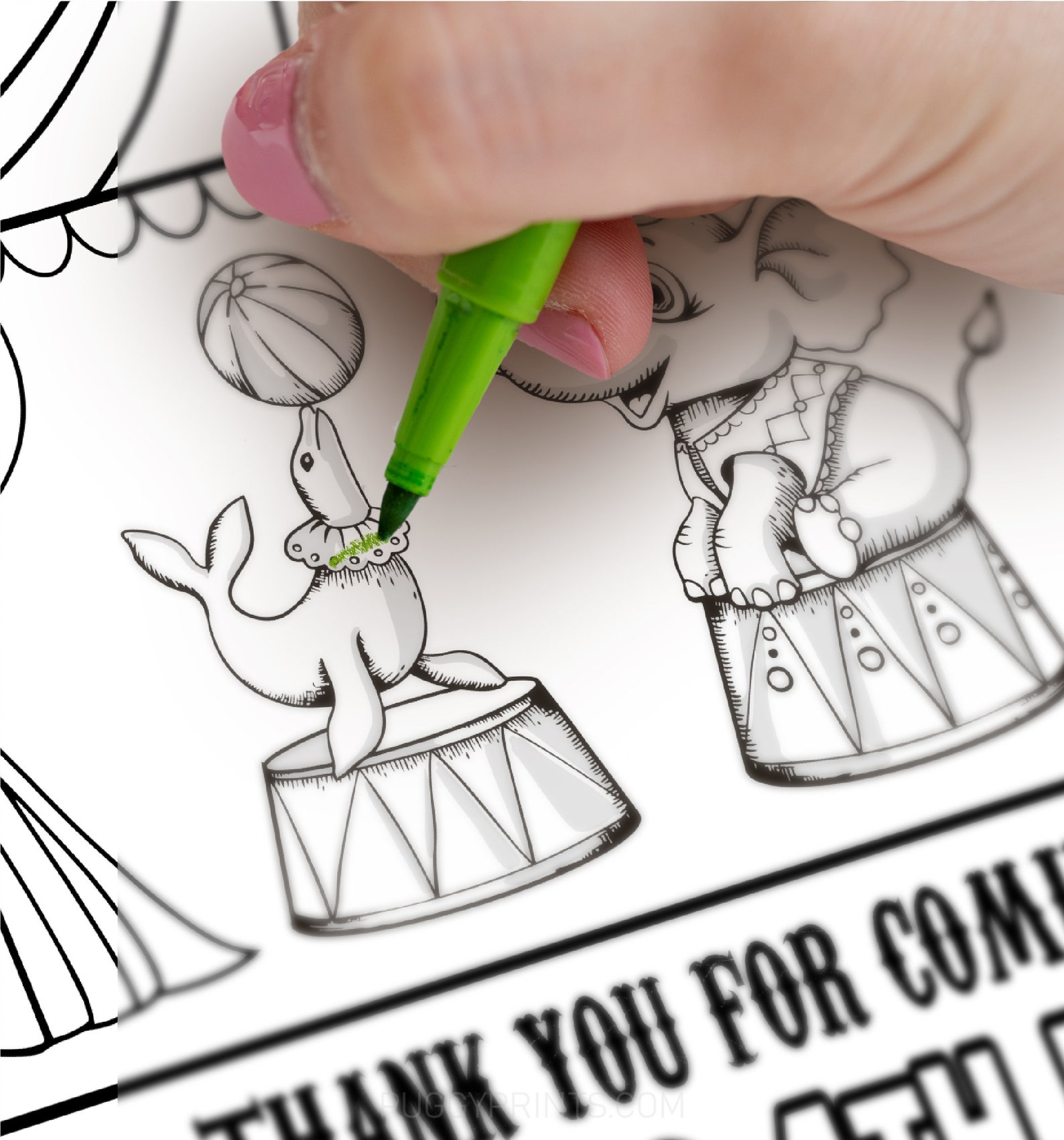 Circus Birthday Coloring Page, Editable Circus Coloring Page Template ...