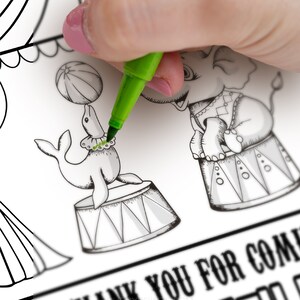 Circus Birthday Coloring Page, Editable Circus Coloring Page Template ...