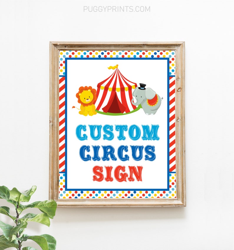 Circus Birthday Party Sign Editable Circus Sign Template - Etsy