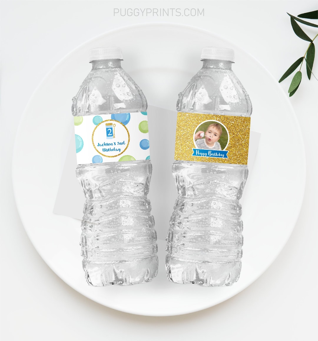 Bubble Birthday Water Bottle Labels, Editable Bubble Birthday Party ...