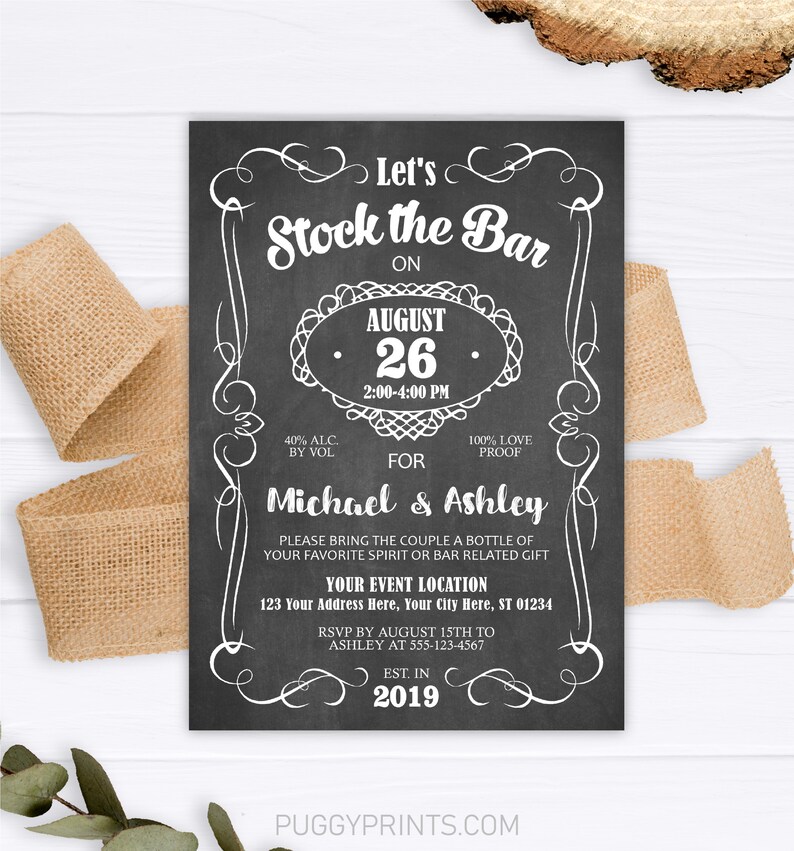 Stock the Bar Engagement Party Invitation Editable Stock the - Etsy